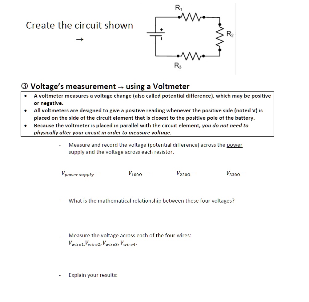 r create the circuit shown r2 ra voltage s measurement using a ...