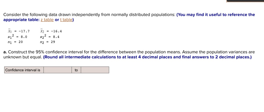 consider the following data drawn independently from normally ...