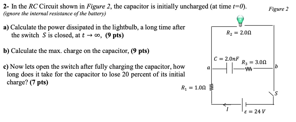 [GET ANSWER] 2- In the RC Circuit shown in Figure 2, the capacitor is initially uncharged (at ...