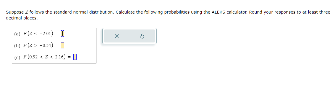 SOLVED: Suppose Z follows the standard normal distribution. Calculate ...