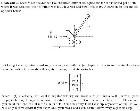 Problem 3: Lecture set one defined the linearized differential ...