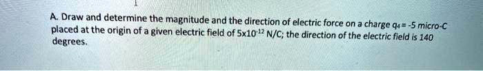 Solved A Draw And Determine The Magnitude And The Direction Of Electric