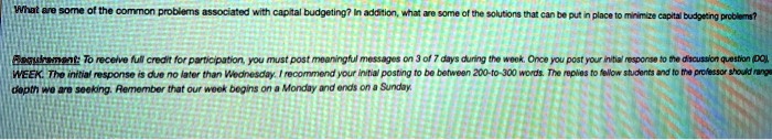 What are some of the common problems associated with capital budgeting ...