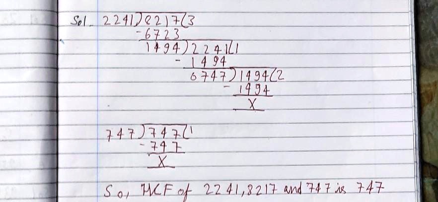 SOLVED: Find the HCF of 527, 1054, and 11594 using long (or continued ...