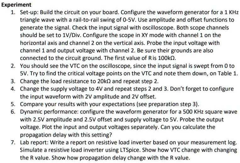 SOLVED: LTSPICE PROJECT! - RESISTIVE LOAD INVERTER URGENTLY! Could you please set up these steps ...