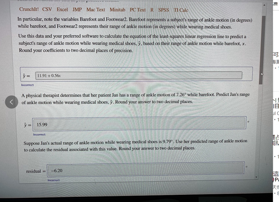 SOLVED: CrunchIt! CSV Excel JMP Mac Text Minitab PC Text SPSS JCalc, in ...