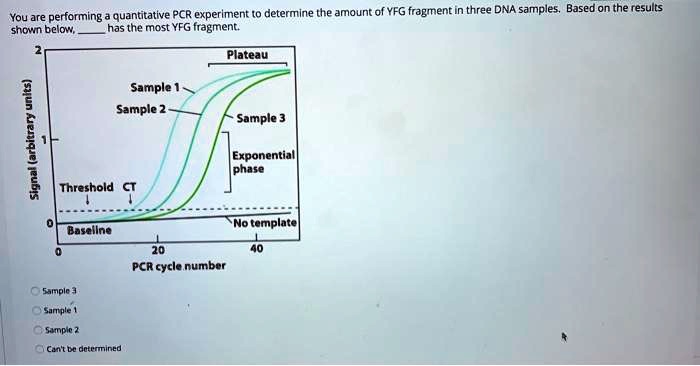 SOLVED: quantitative PCR experiment t0 determine the amount of YFG ...