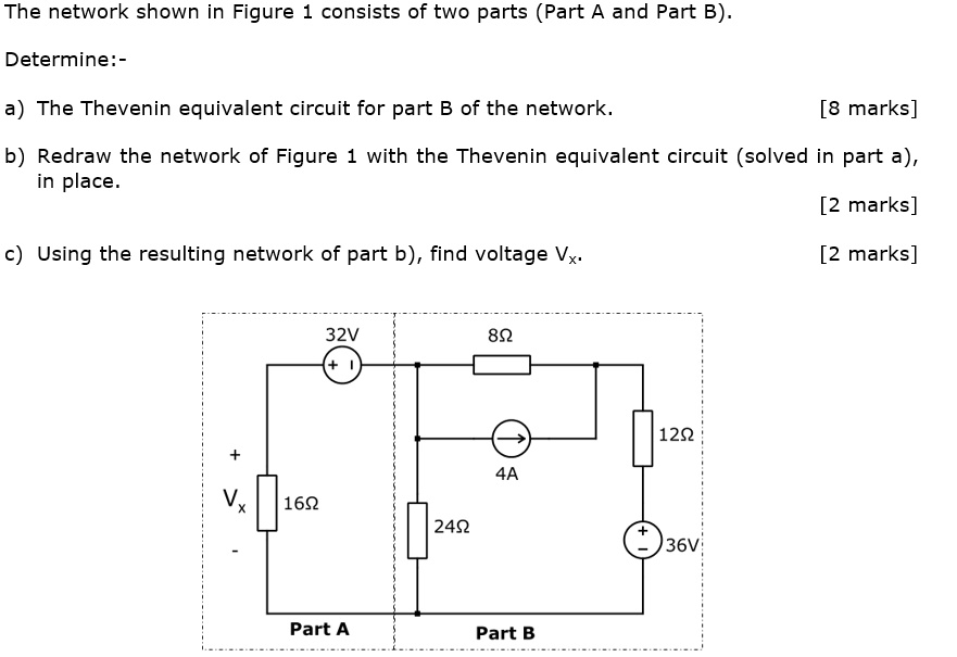 SOLVED: The network shown in Figure 1 consists of two parts (Part A and ...
