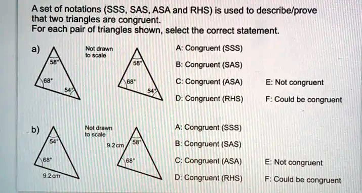 a set of notations sss sasasa and rhs is used to describelprove that ...