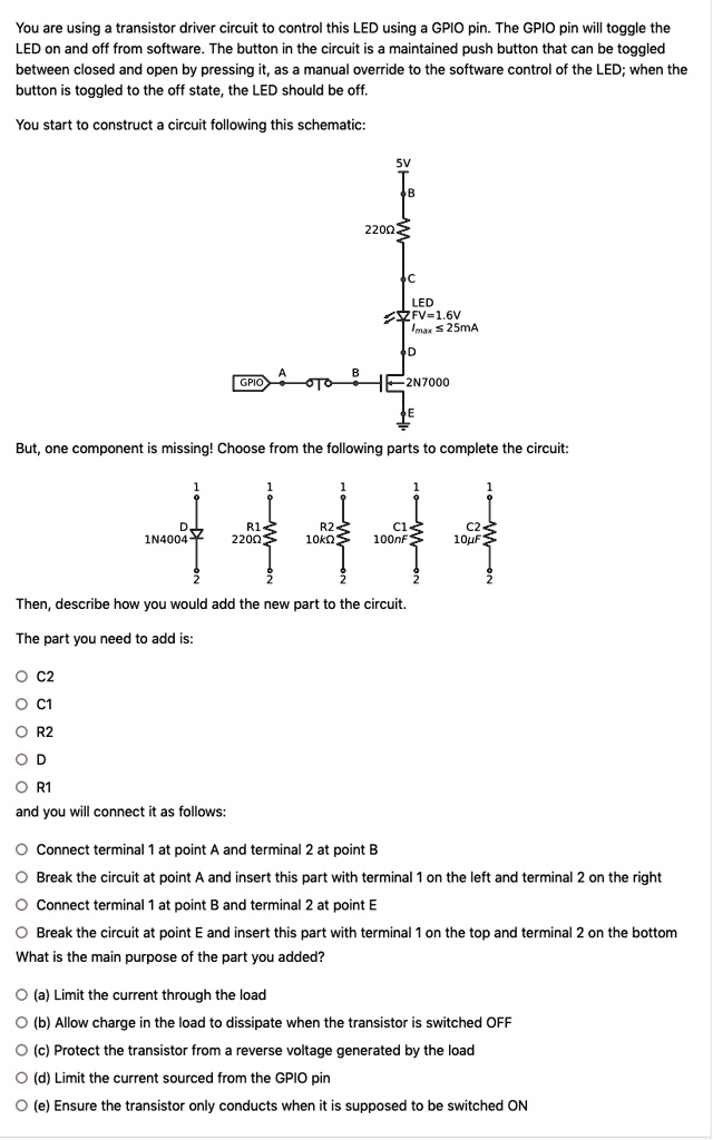 You are using a transistor driver circuit to control this LED using a ...