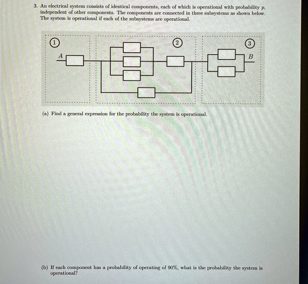 3 an electrical system consists of identical components each of which is operational with ...
