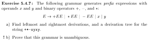 hint for part b show that the leftmost derivation is unique for any ...