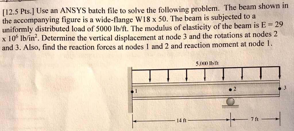 SOLVED: Use an ANSYS batch file to solve the following problem. The ...