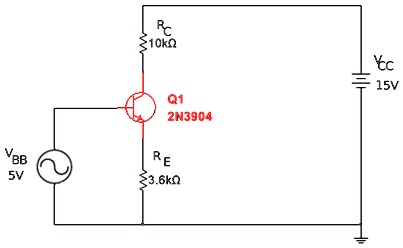 SOLVED: Analyze the circuit in Figure 1 below to calculate the following values: VE, IE, VRC, VC ...