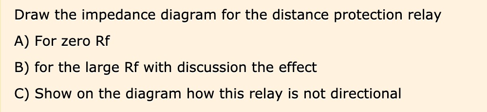 SOLVED: Draw the impedance diagram for the distance protection relay A ...