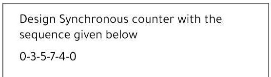 Solved Design Synchronous Counter With The Sequence Given Below 0 3 5 6991