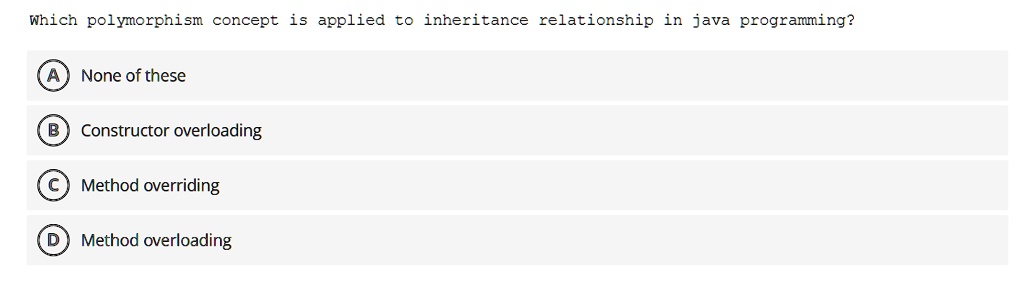 SOLVED: Which polymorphism concept is applied to the inheritance ... SOLVED: Which polymorphism concept is applied to the inheritance ...