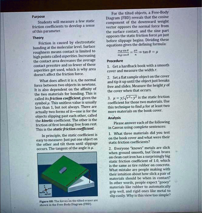 SOLVED: please answer For the tilted objects,a Free-Body Diagram (FBD ...
