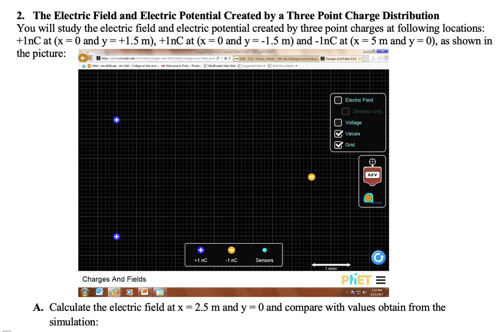 SOLVED: The Electric Field and Electric Potential Created by a Three ...