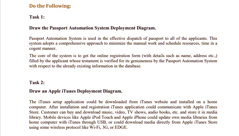 SOLVED: 2 Deployment ((( Diagrams ))) !! Do the Following: Task 1: Draw ...
