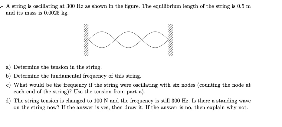 SOLVED: A string is oscillating at 300 Hz as shown in the figure. The ...