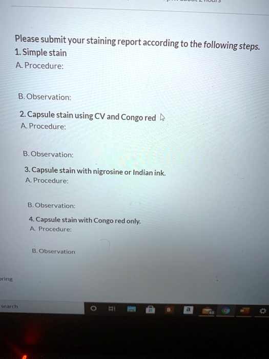 please submityour staining report according to the following steps 1 ...