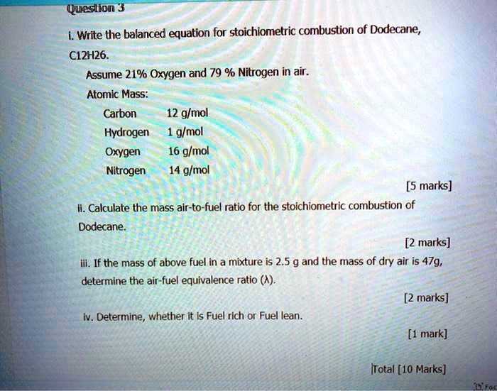 uuesticn write the balanced equation for stoichiometric combustion of ...
