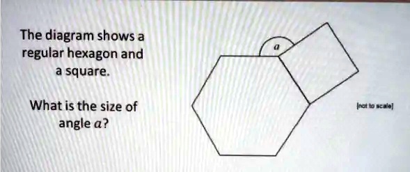 SOLVED: The diagram shows a regular hexagon and square. What is the size of angle a? Iatto ael