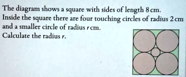 SOLVED: The diagram shows a square with sides of length 8cm. Inside the ...