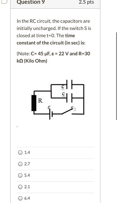SOLVED: In the RC circuit, the capacitors are initially uncharged. If the switch S is closed at ...