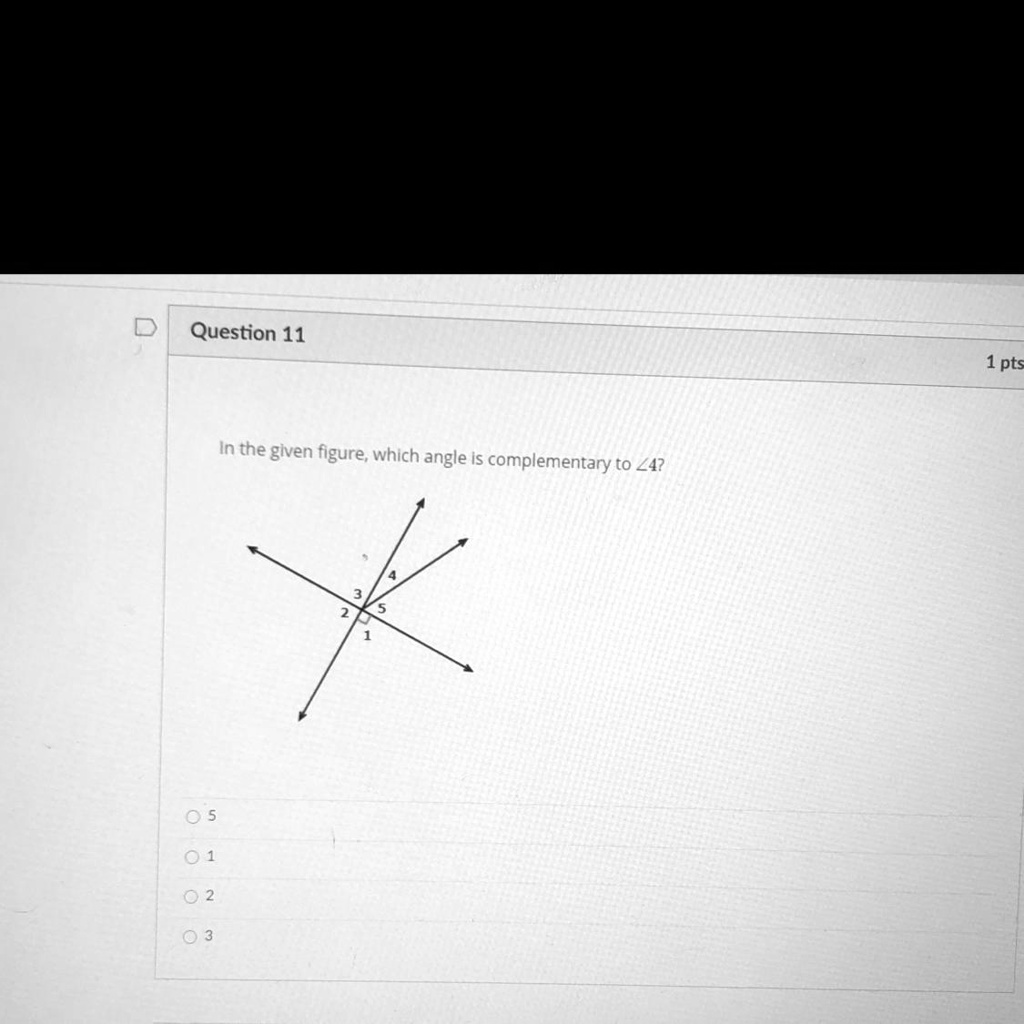 SOLVED: 'In the given figure, which angle is complementary to
