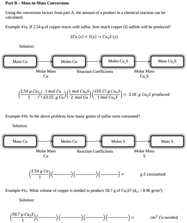 part b mass to mass conversions using the conversion factors from part ...