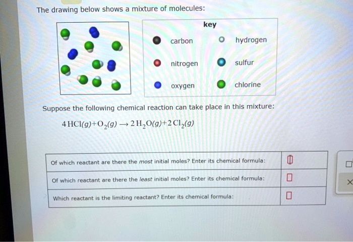 SOLVED: The drawing below shows a mixture of molecules: carbon hydrogen nitrogen sulfur oxygen ...