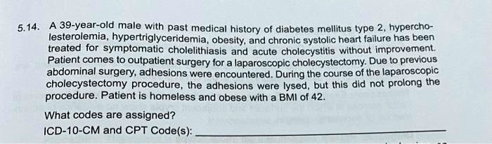SOLVED: 8 dx, 1 px procedure.Patient is homeless and obese with a BMI ...