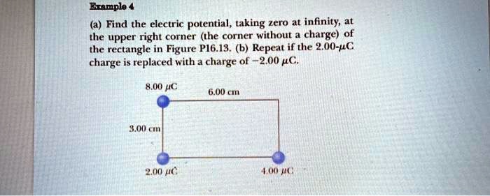 example a find the electric potential taking zero at infinity at the upper right corner the ...