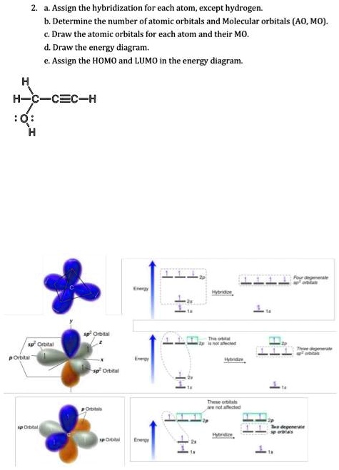 assign the hybridization for each atom except hydrogen determine the ...