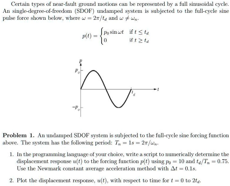 Certain types of near-fault ground motions can be represented by a full sinusoidal cycle. An ...