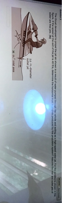 Question 3 20 points The thrust developed to propel the jet ski shown ...