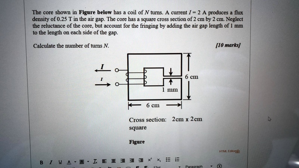 SOLVED: The core shown in Figure below has a coil of N turns. A current of 2A produces a flux ...