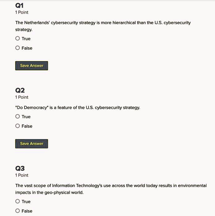 Q1 1 Point The Netherlands' cybersecurity strategy is more hierarchical than the U.S ...