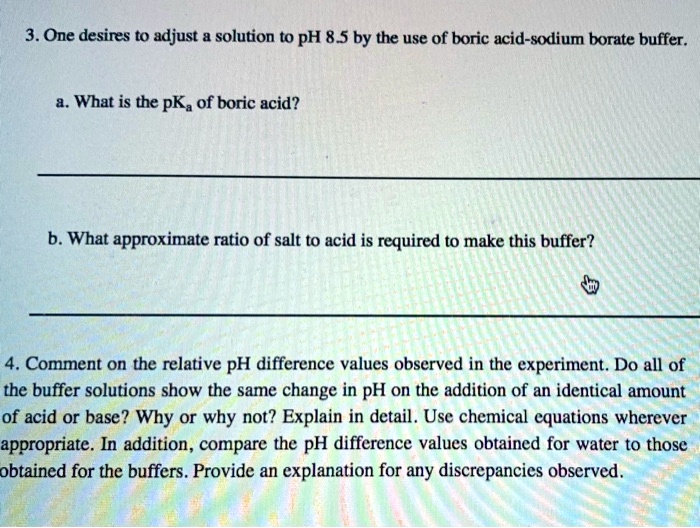 SOLVED: 3. One desires to adjust a solution to pH 8.5 by the use of ... SOLVED: 3. One desires to adjust a solution to pH 8.5 by the use of ...