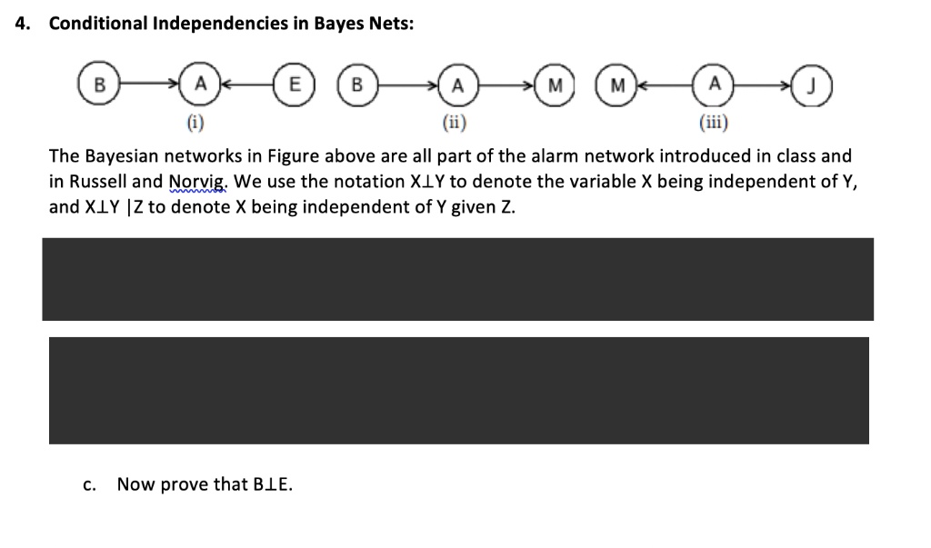 SOLVED: Conditional Independencies in Bayes Nets: The Bayesian networks ...
