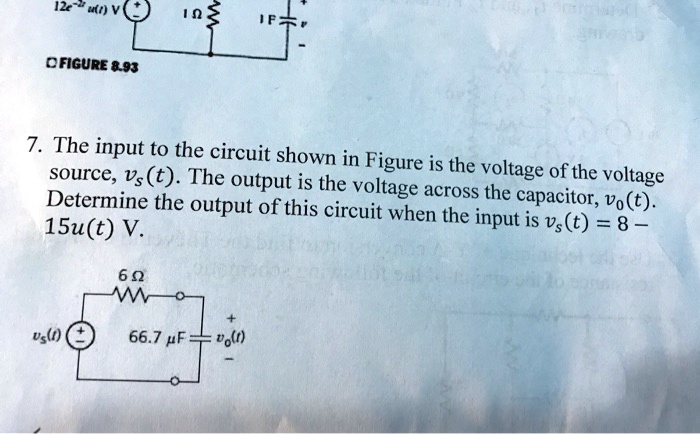 7. The input to the circuit shown in Figure is the voltage of the voltage source, vs(t). The ...