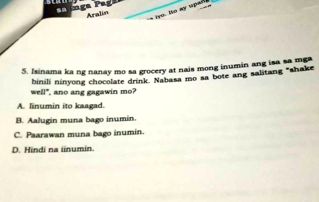 SOLVED: 1 QUESTION 1 BRAINLEIST Lolad Pag` sa mga Aralin uparg Ito ay ...