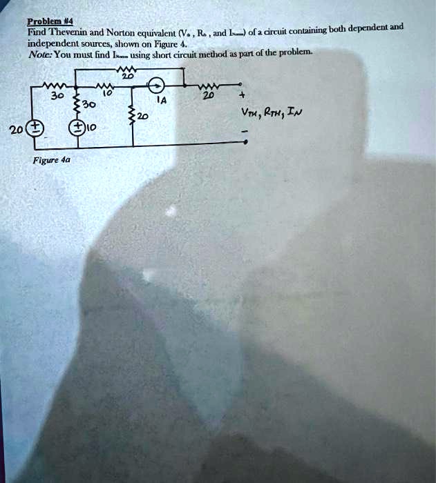 Problem #4 Find Thevenin and Norton equivalent (Vth, Rth, and IN) of a ...