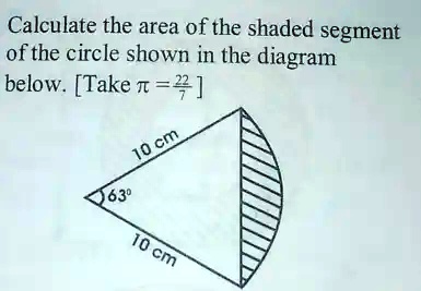 SOLVED: Calculate the area of the shaded segment of the circle shown in the diagram below. [Take ...