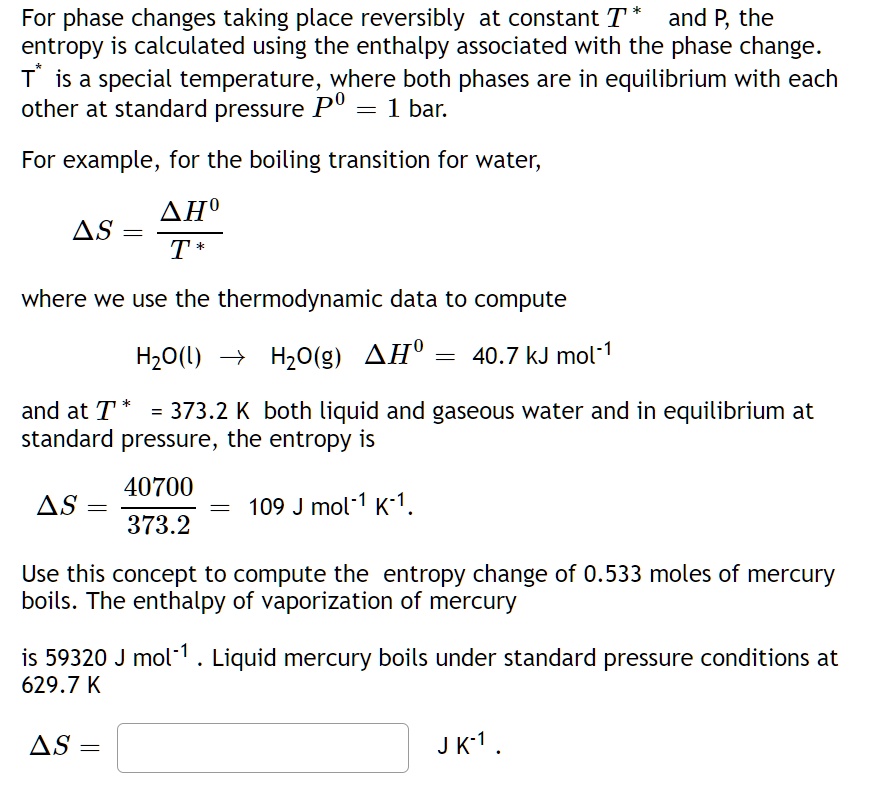 SOLVED:For phase changes taking place reversibly at constant T and P ...