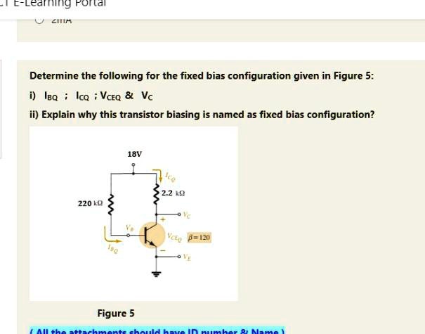 Determine the following for the fixed bias configuration given in ...