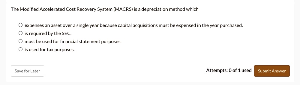 the modified accelerated cost recovery system macrs is a depreciation ...