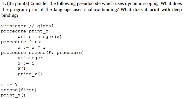 SOLVED: 4.(35 points) Consider the following pseudocode which uses ... SOLVED: 4.(35 points) Consider the following pseudocode which uses ...